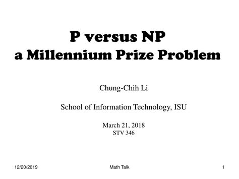 Ppt Exploring P Vs Np Problem And Nondeterministic Algorithms