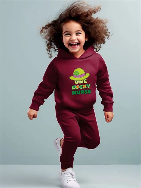 Cute Clover Hat Print Girls Comfy Versatile Outfits Spring Temu Australia