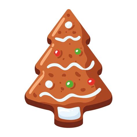 Christmas Cookie Sweet Tree Illustration Isolated Free Vector