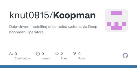 Github Knut0815koopman Data Driven Modelling Of Complex Systems Via Deep Koopman Operators