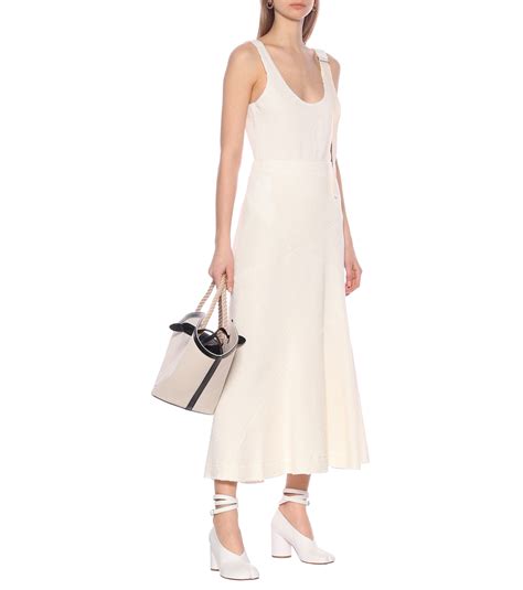 Linen Blend Bodysuit In White Jil Sander Mytheresa