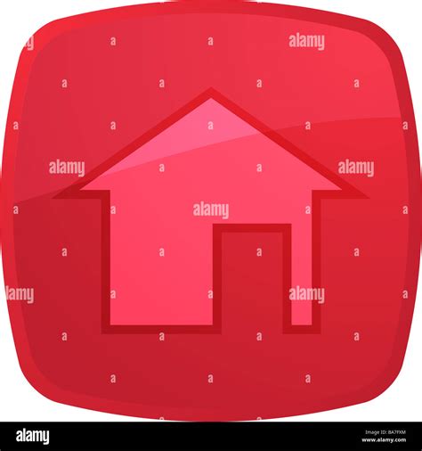 Home Navigation Icon Glossy Button Square Shape Stock Photo Alamy