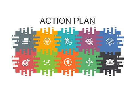 Premium Vector Action Plan Cartoon Template With Flat Elements