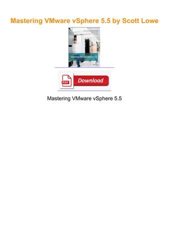 READ PDF Mastering VMware VSphere 5 5 By Scott Lowe By Ebooksnew Issuu