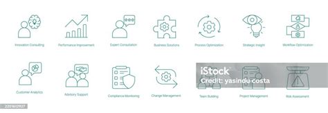 Vector Icons For Innovation Process Optimization Consulting Team