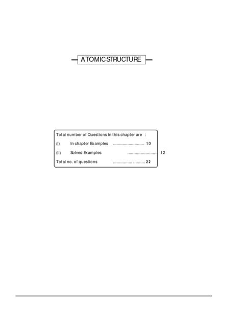 Atomic Structure Theory And Solved Examples Module 6 Pdf Atoms
