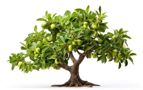 Premium Photo Full Of Fruit Sapote Tree Isolated On White Background