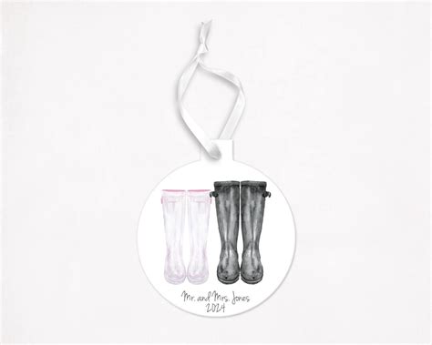 Personalized Couples Wedding Welly Boots Ornament T For Christmas