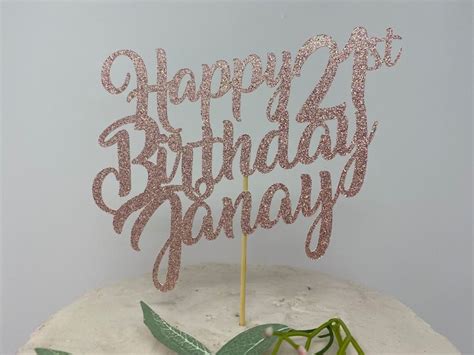 Any Number Custom Birthday Cake Topper 21st Cake Topper Happy 21st