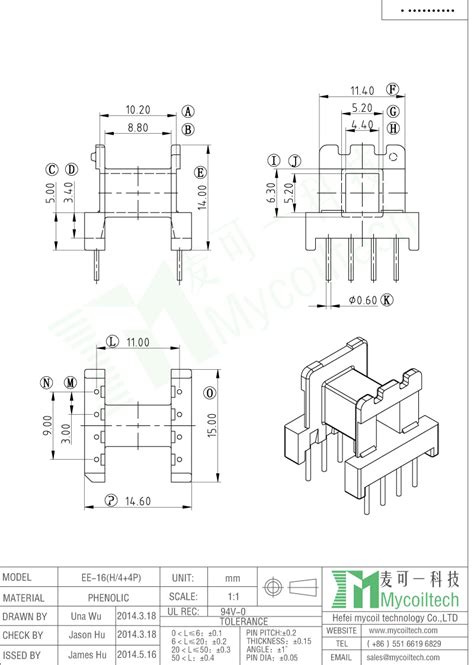 Bobbins Horizontal Bobbin Ee16 Dip Transformer Bobbin Phenolic