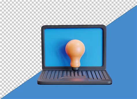 Premium Psd Cute 3d Laptop Business Idea Png