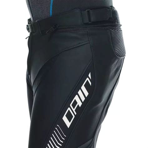 Super Speed Mens Motorcycle Leather Pants Blackwhite Dainese