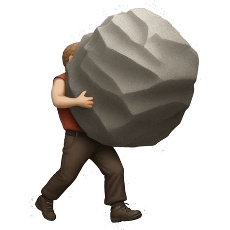 Sisyphus Carrying The Rock Up The Hill Emoji Ai Emoji Generator
