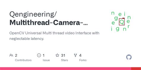 Github Qengineeringmultithread Camera Opencv Opencv Universal Multi