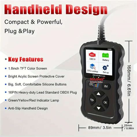 Scanners V600 18 Inch Color Car Fault Detector Code Reader Obd2