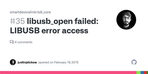 Libusb Open Failed Libusb Error Access Issue Smartdevicelink