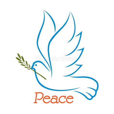 Dove Of Peace With Olive Branch Stock Vector Image 57464276
