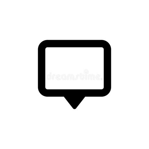 Square Speech Bubble Icon With Black Outline For Communication Design