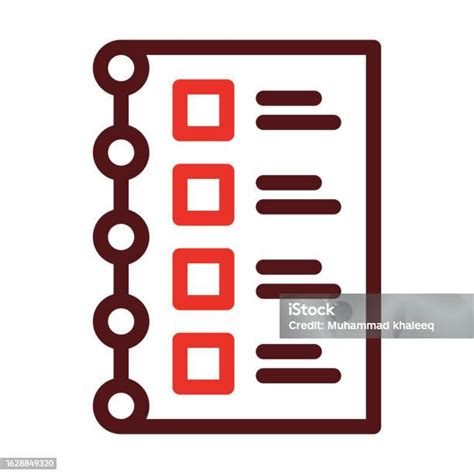 Liste De Courses Ligne Épaisse Deux Icônes De Couleur Pour Un Usage