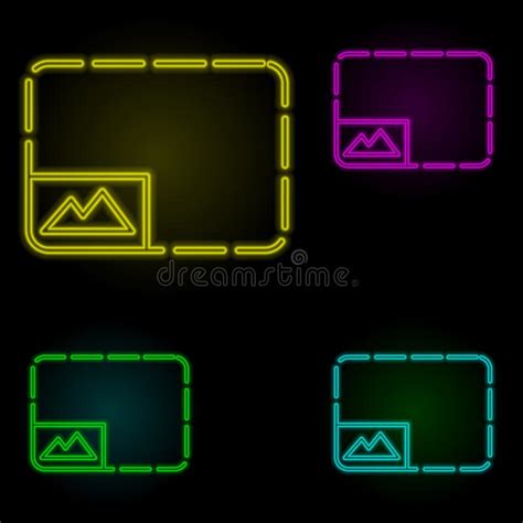 Photo Size Sign Neon Color Set Icon Simple Thin Line Outline Vector Of Image Icons For Ui And