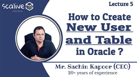Lecture 5 How To Create New User And Table In Oracle Scalive