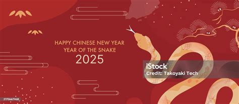 Spanduk Tahun Baru Imlek 2025 Desain Template Kartu Tahun Ular Dengan