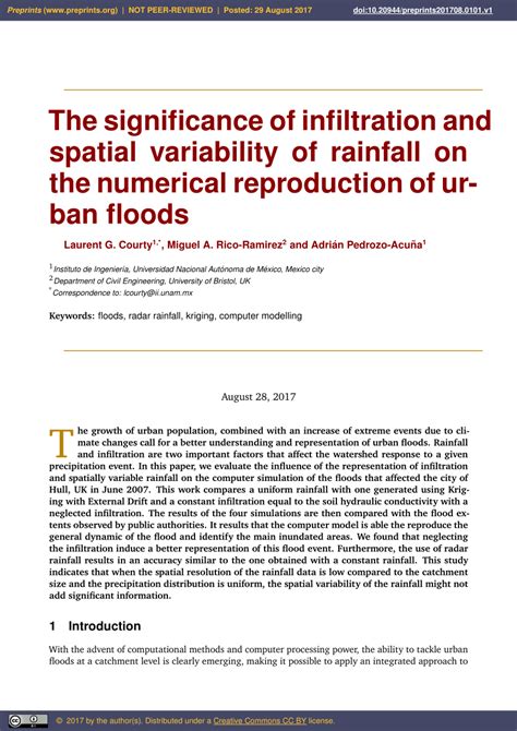Pdf The Significance Of Infiltration And Spatial Variability Of