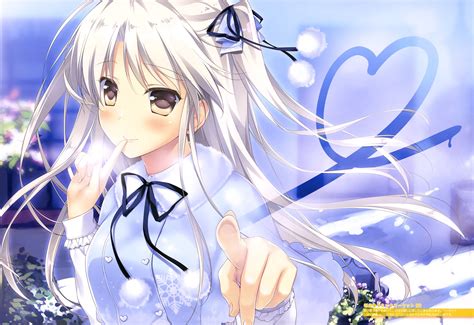 Shy Anime Girl With Blue Eyes And Blonde Hair