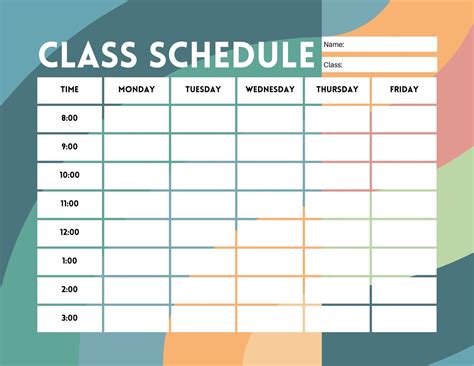 Classroom Schedule