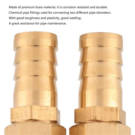 2pcs 4 12mm Brass Fitting Hose Barb Tail Reducer Reducing Plug