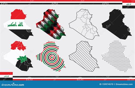 Iraq Map Vector Set Stock Vector Illustration Of Abstract 159974570