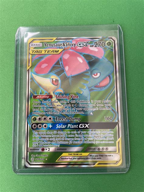 Venasaur And Snivy Gx Tag Team Full Art Pokémon Card Values MAVIN