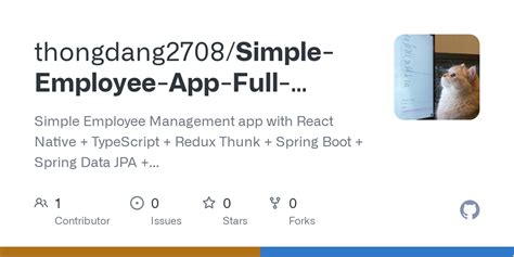 GitHub Thongdang Simple Employee App Full Stack Mobile Simple Employee Management App