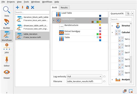 Using Tables In The Workflow Builder — Quantumatkx 2025 06 Documentation