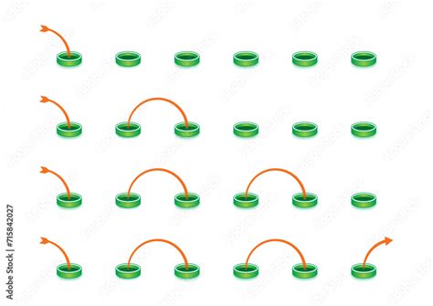 Bouncing Orange Arrow Signs Growth Competition Success Concept Arrow Signs Entering And
