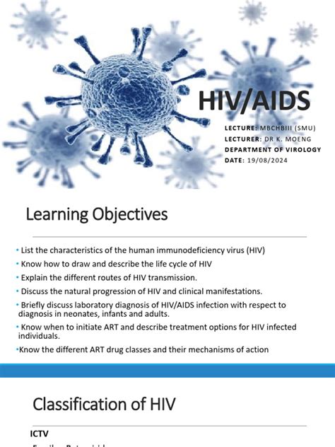 Mbchb Hiv Lecture 2024 Pdf Hiv Hivaids
