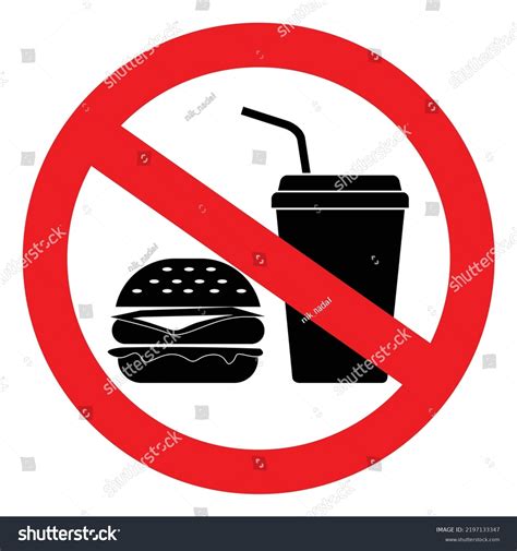 No Eating Sign Vector Illustration Dont เวกเตอร์สต็อก ปลอดค่า