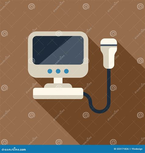 Ultrasound Machine Performing Sonography Scan With Monitor Vector Illustration Cartoondealer