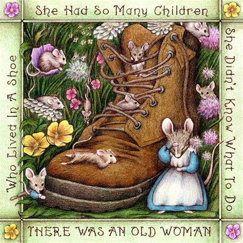 There Was An Old Woman Who Lived In A Shoe Nursery Rhyme Print Etsy