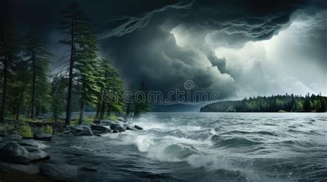 Passing Storm Waters Stock Illustration Illustration Of Branches 361696714