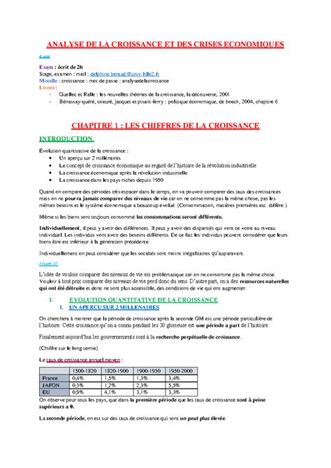 Complet Analyse De La Croissance Cm L3 Analyse De La Croissance Et