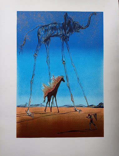 Salvador Dali Giraffe In Flames 1999 Lithograph For Sale At Pamono