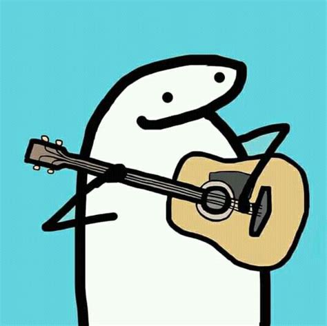 A Cartoon Character Holding A Guitar And Singing Into It S Mouth With One Hand