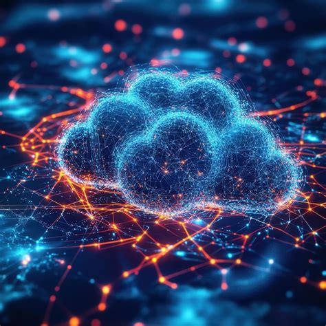 Cloud Computing Network With Digital Connections Premium Ai Generated Image