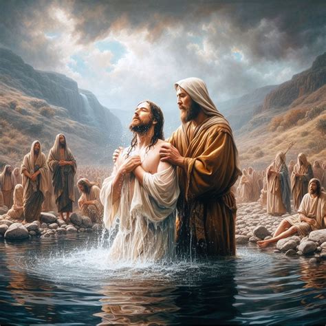 Download Ai Generated Baptism Of Jesus Jesus Royalty Free Stock