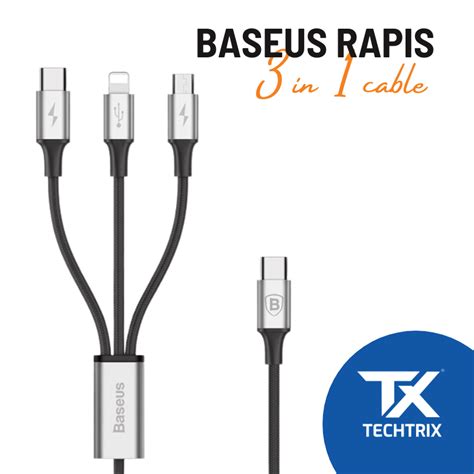 Baseus Rapid Series 3 In 1 Cable For Ipmicrotype C Techtrix Shop