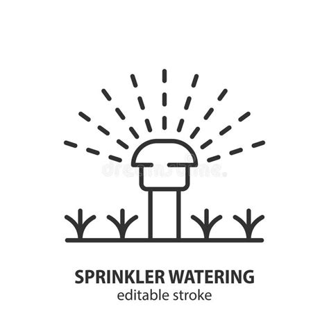 Automatic Sprinkler System Watering Line Icon Garden Irrigation Vector