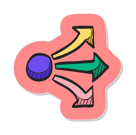 premium vector hand drawn propagate arrows icon in sticker style