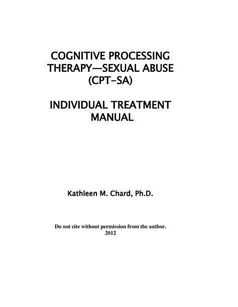 Cpc Exam Preparation Cognitive Processing Therapy—sexual Abuse Cpt