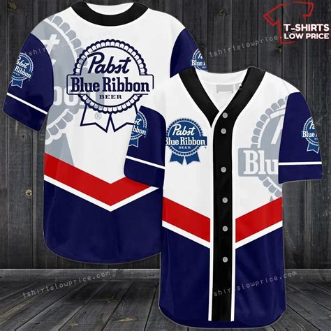 Pabst Blue Ribbon Beer Baseball Jersey T Shirts Low Price